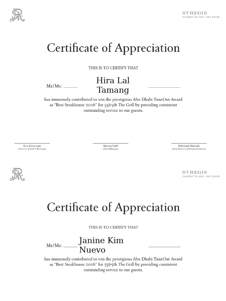 Certificate Format | PDF