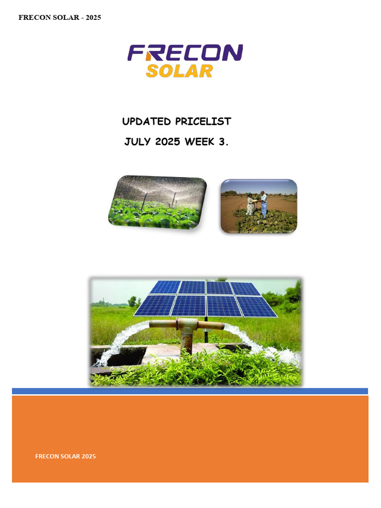 Frecon Solar Priceslist Week 3 July 2025 | PDF | Direct Current | Mains ...