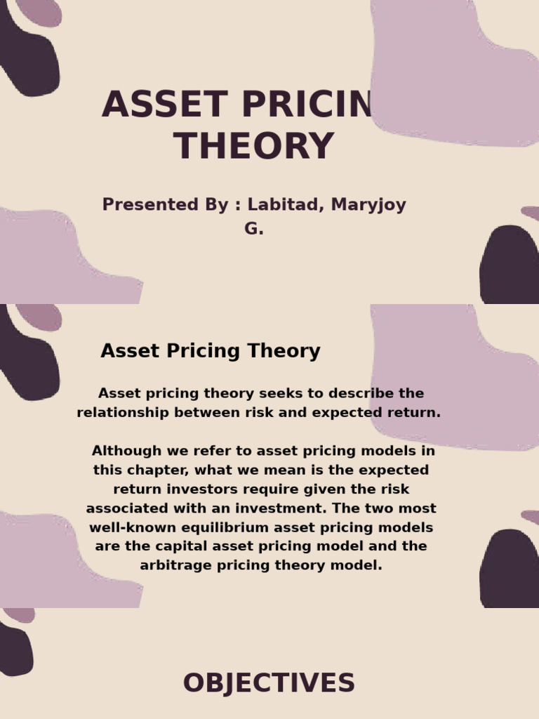 Asset Pricing Theory Overview | PDF | Capital Asset Pricing Model ...