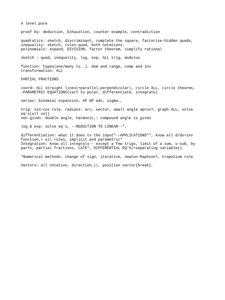 A Level Pure | PDF