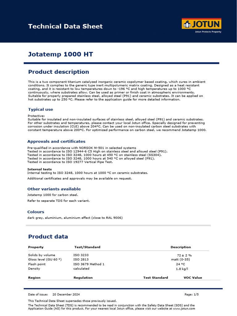TDS 49846 Jotatemp 1000 HT Euk GB | PDF | Stainless Steel | Steel