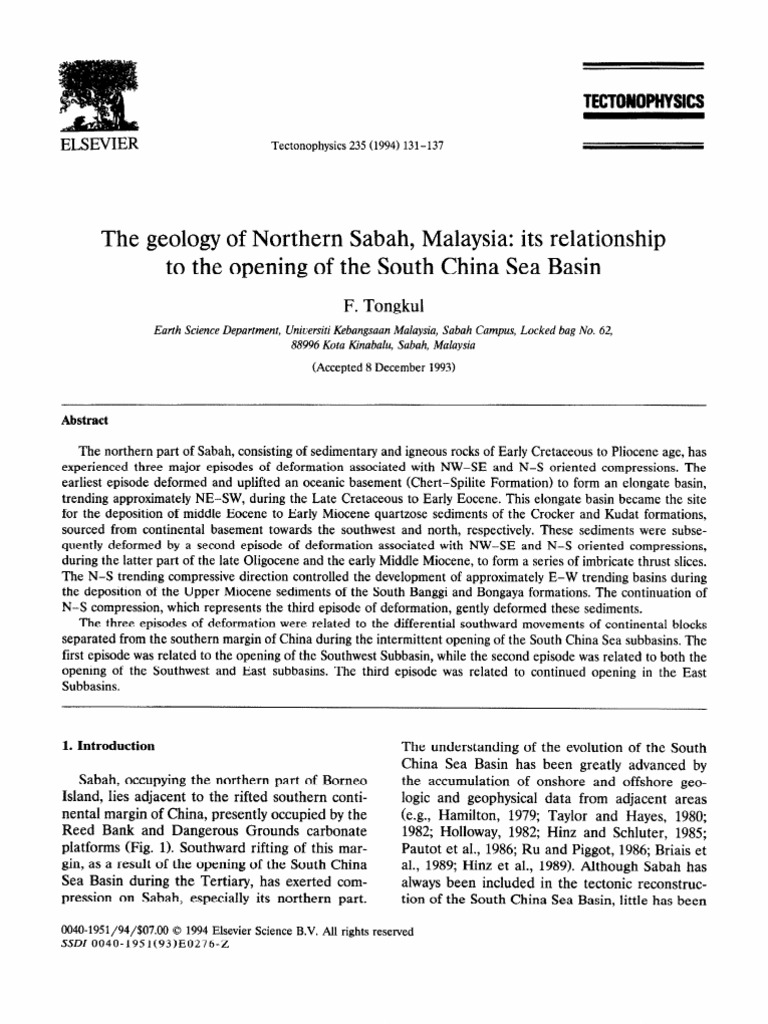 Geology of Northern Sabah, Malaysia | PDF | Sedimentary Rock | Rock ...