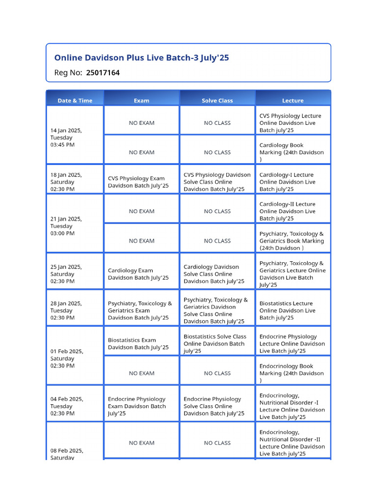 Course Schedule | PDF
