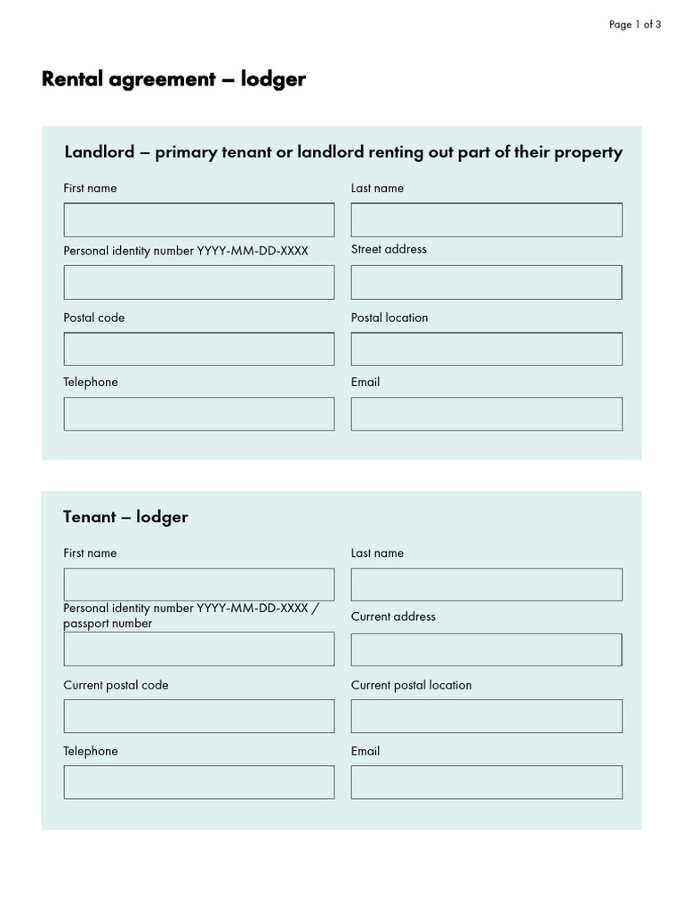 Lodger Rental Agreement Template | PDF | Renting | Landlord