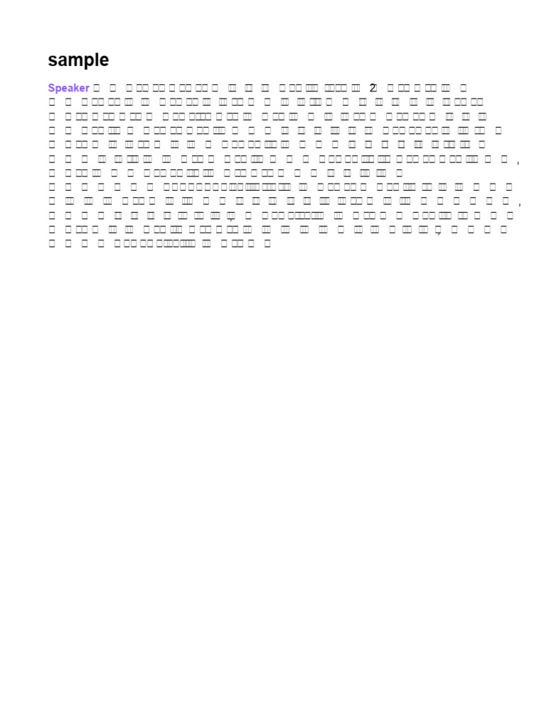 Speaker Sample Document | PDF