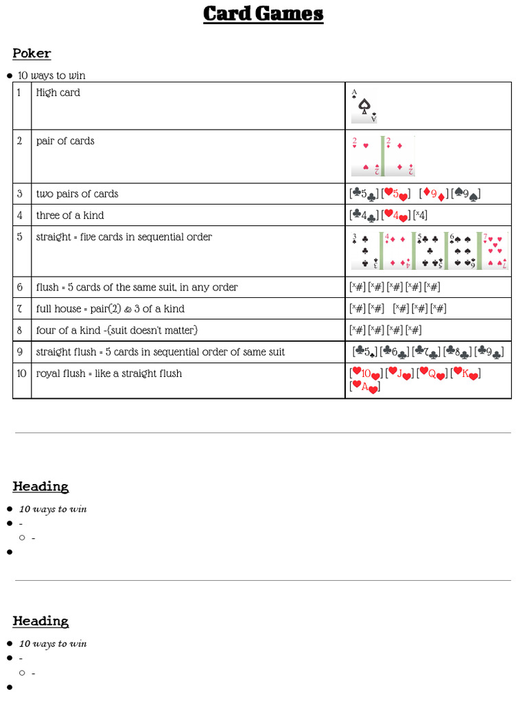 Card Games | PDF