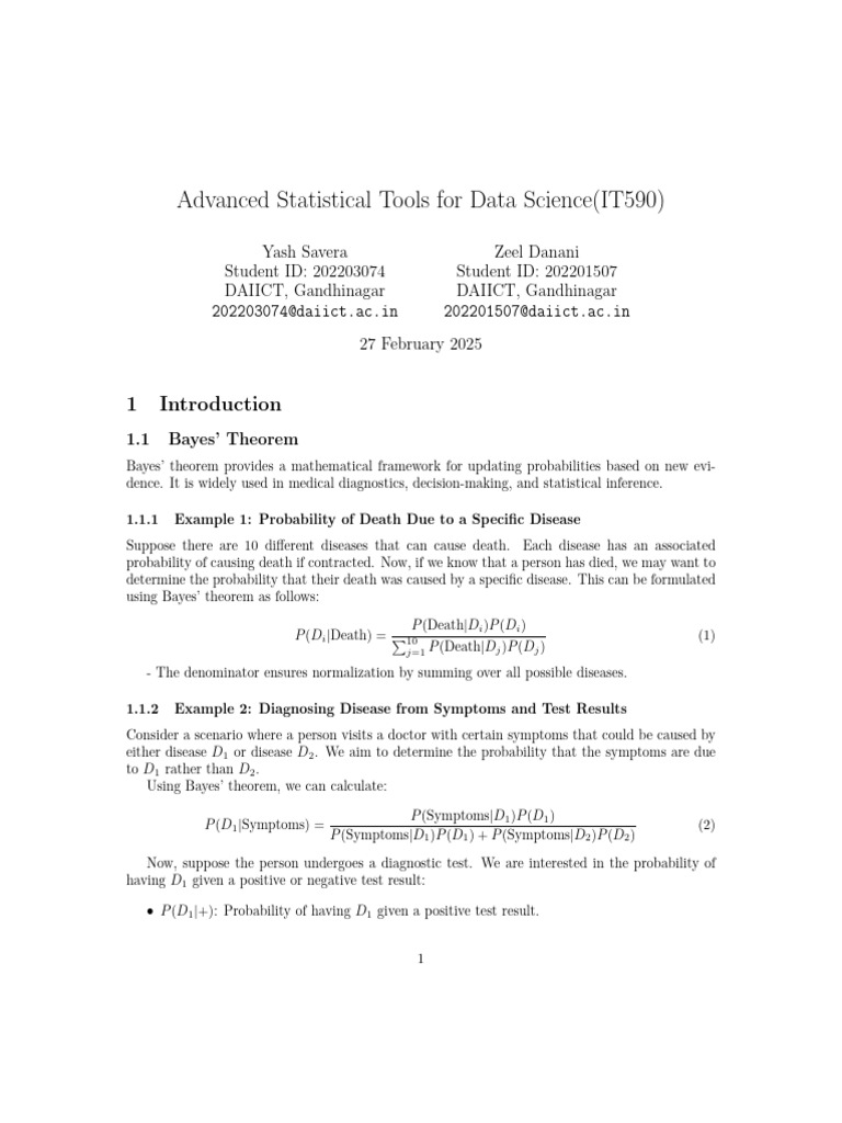 Advanced Statistical Tools in Data Science | PDF | Standard Deviation ...
