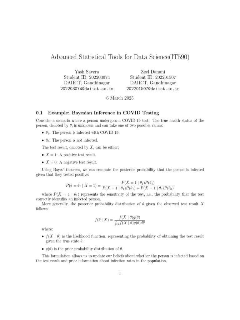 IT590 Bayesian Theory Lecture 2 | PDF | Bayesian Inference | Statistical Analysis