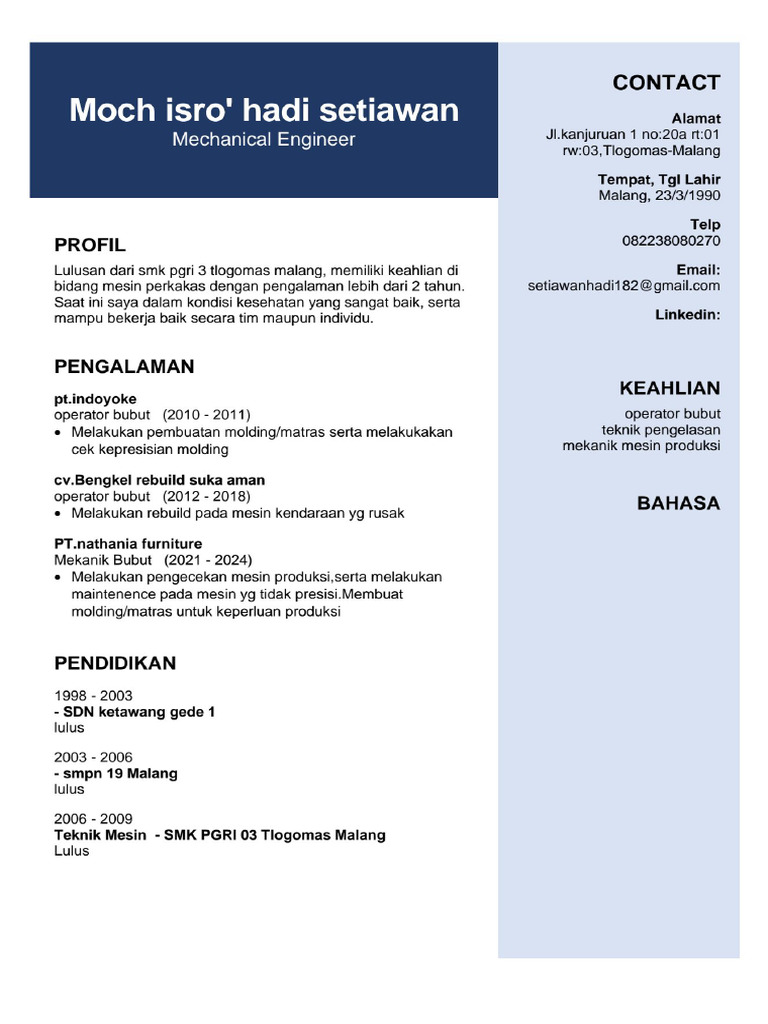 CV Hadi | PDF