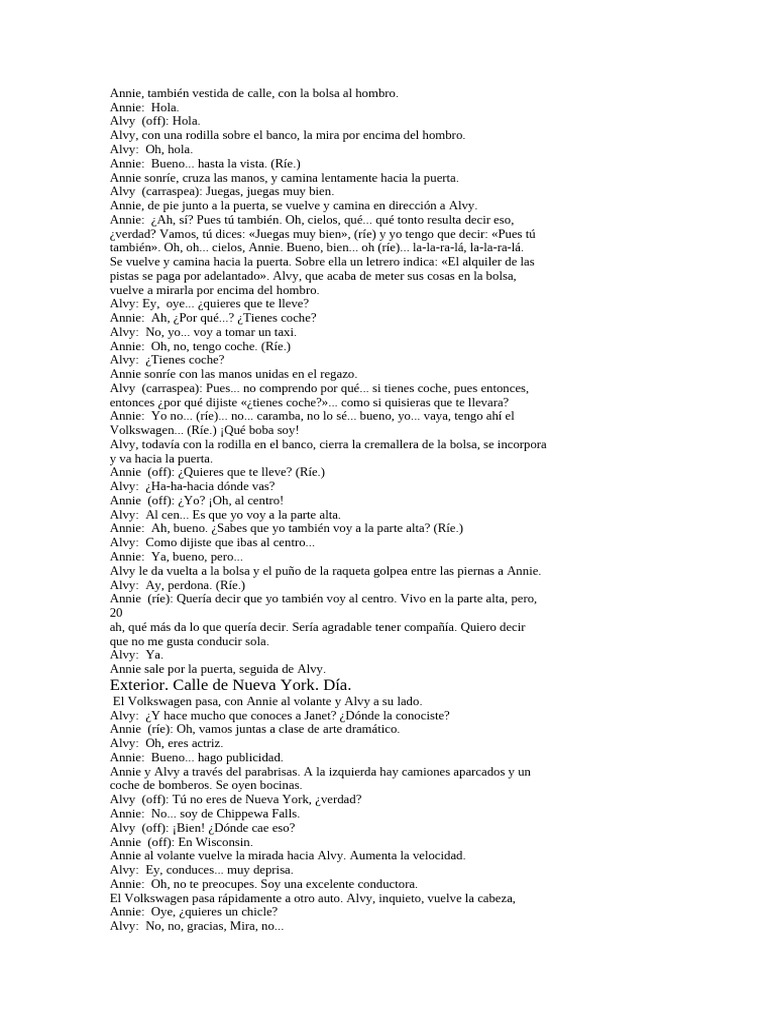 Guion de Annie Hall en PDF | PDF