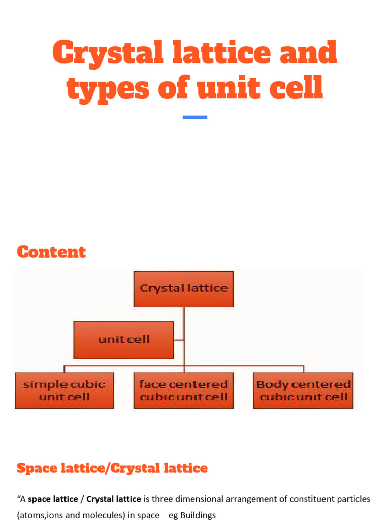 Crystal Lattice and Types of Unit Cell | PDF | Crystal Structure ...