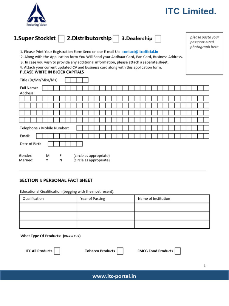 ITC Dealership Application Guide | PDF