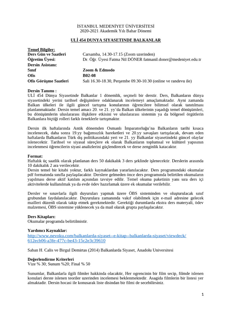 Uli 454 Balkanlar 21 | PDF