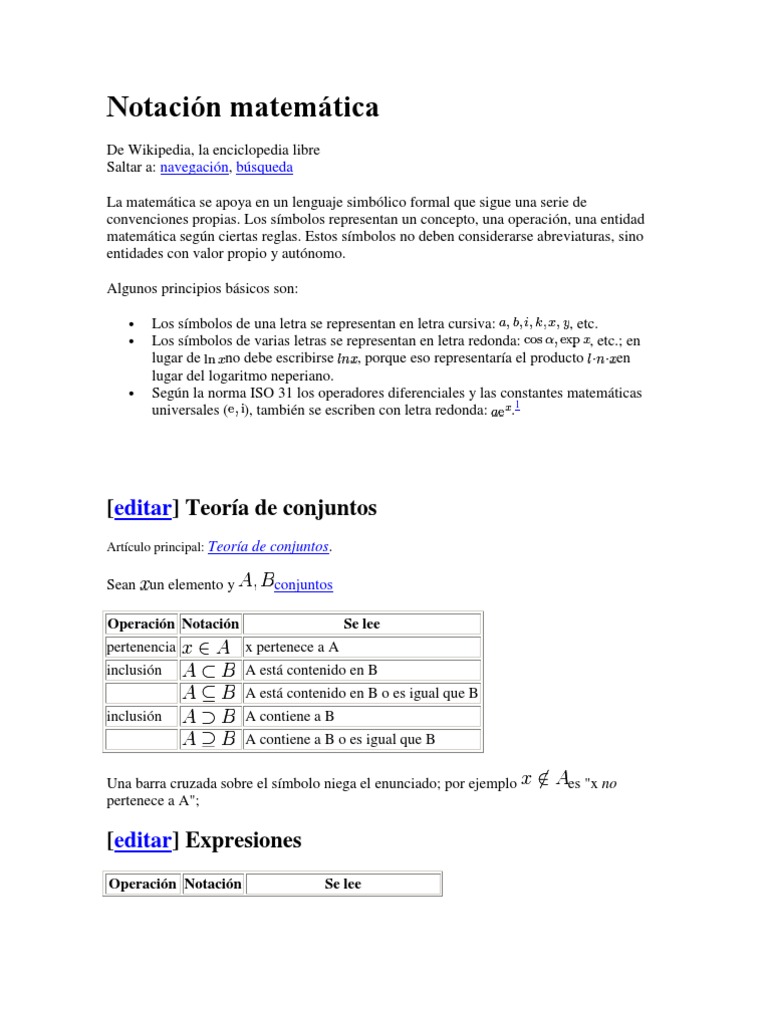 Notación Matemática | PDF | Geometría euclidiana | Notación Matemática