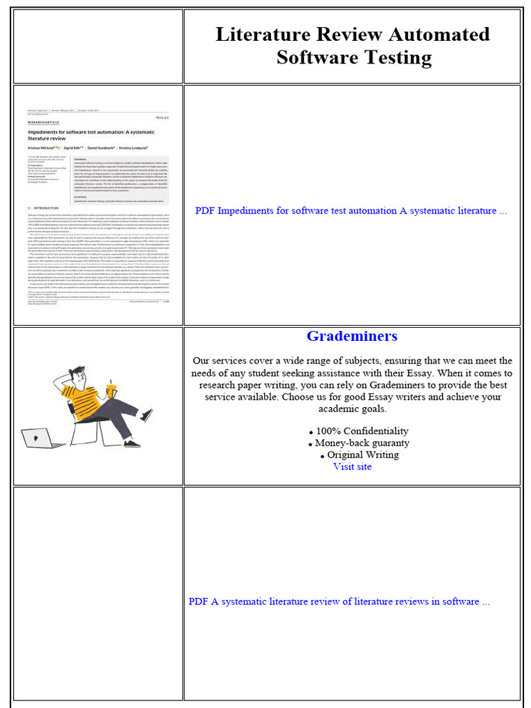 Literature Review Automated Software Testing | PDF