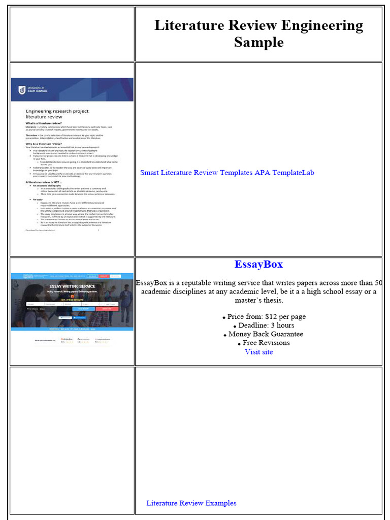 Literature Review Engineering Sample | PDF | Thesis | Curriculum