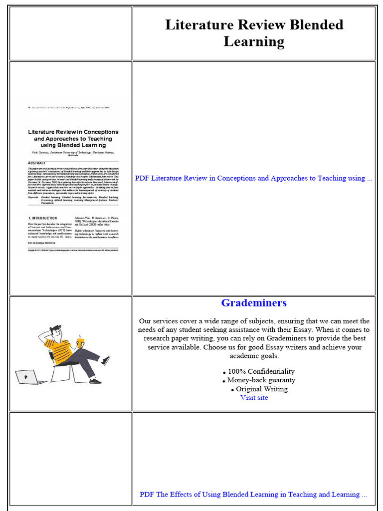 Literature Review Blended Learning | PDF | Educational Technology ...