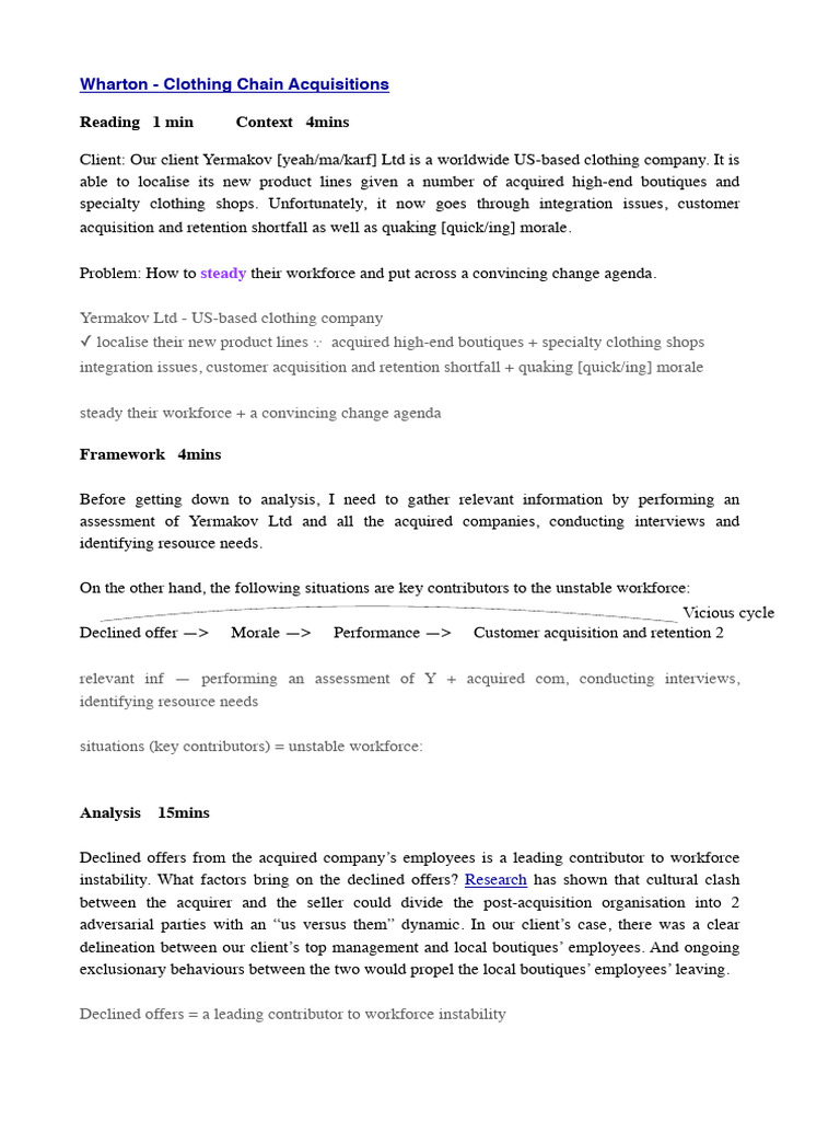 Wharton: M&A Challenges in Fashion Retail | PDF | Business | Economies