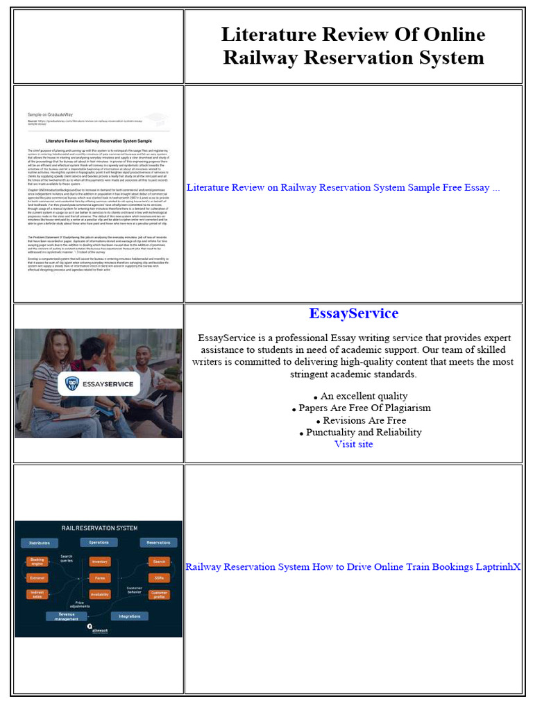 Literature Review of Online Railway Reservation System | PDF | Databases | Essays