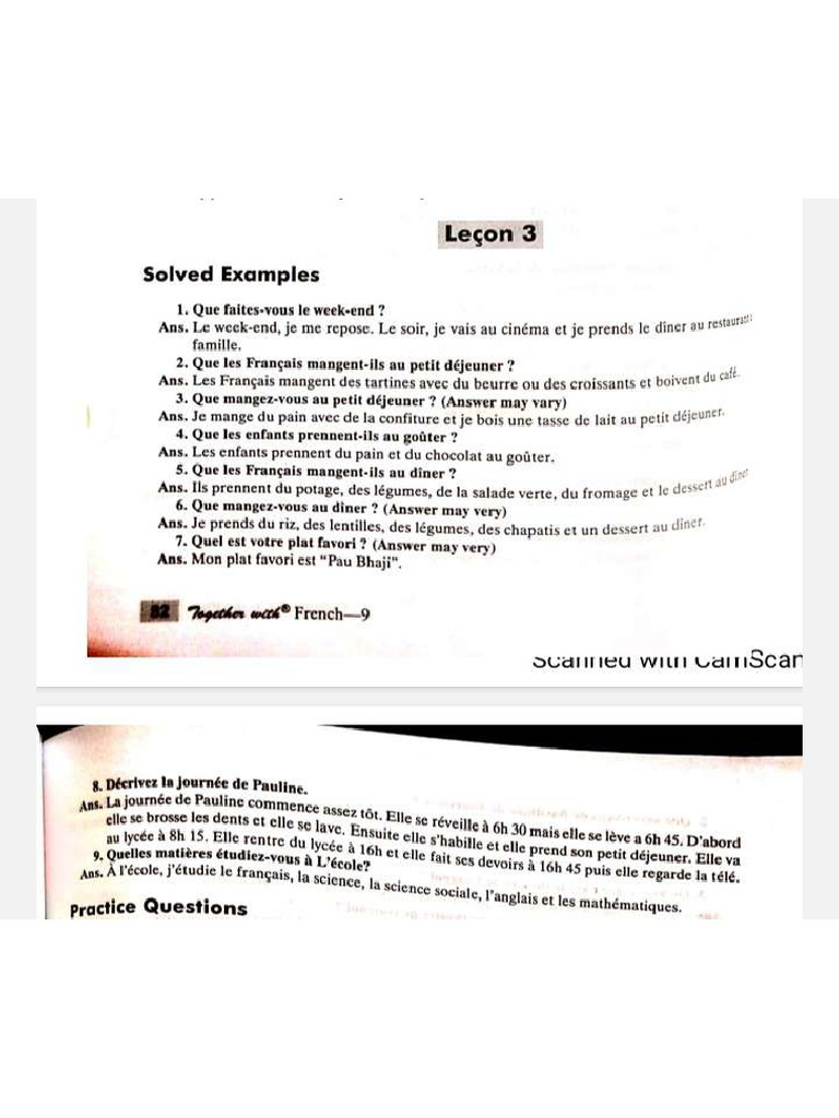 Lecon 3 Repondez Aux Questions | PDF