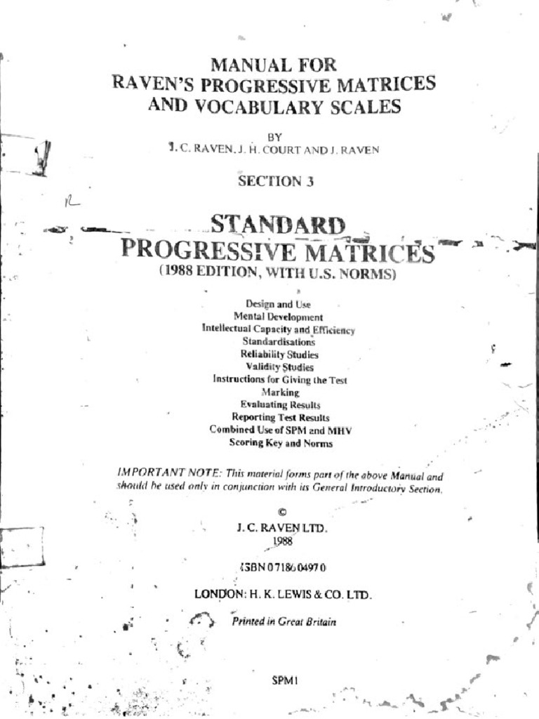 SPM Manual | PDF