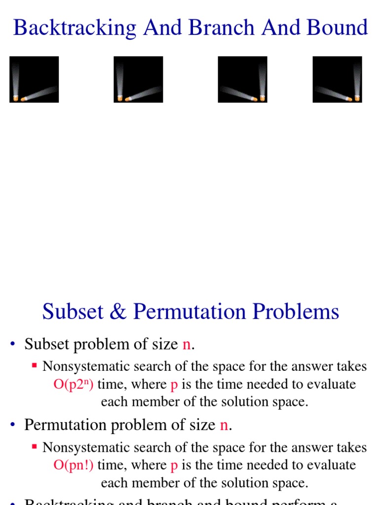 An Overview of Backtracking and Branch and Bound Algorithms for Solving Combinatorial ...