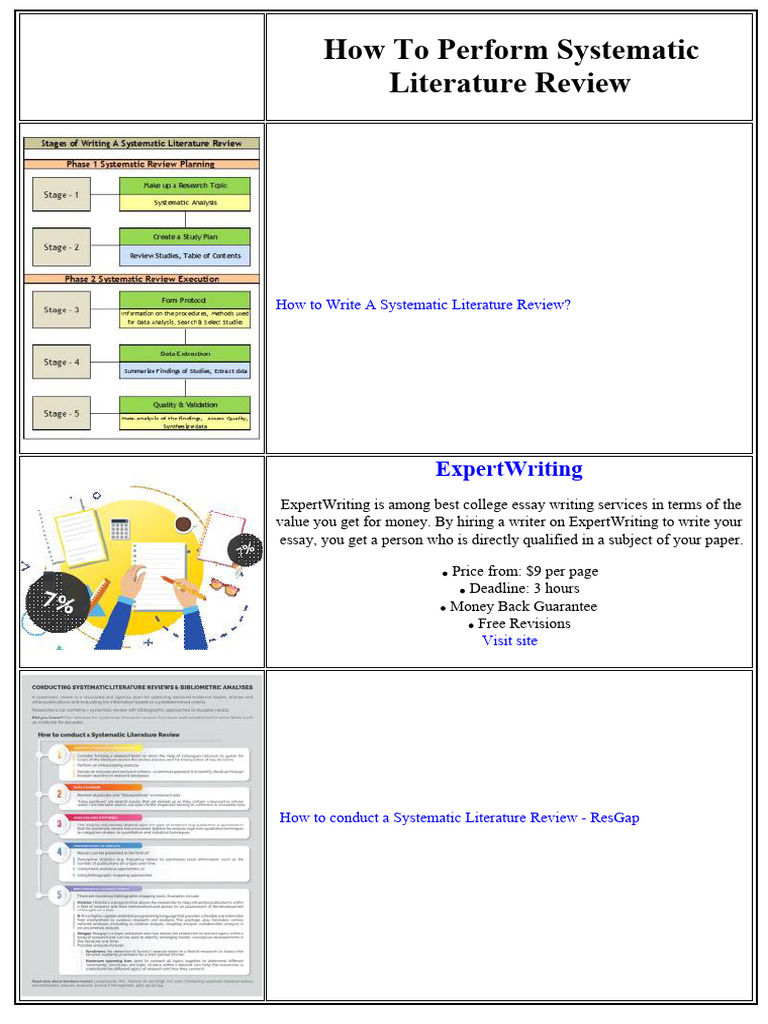 How To Perform Systematic Literature Review | PDF | Systematic Review ...