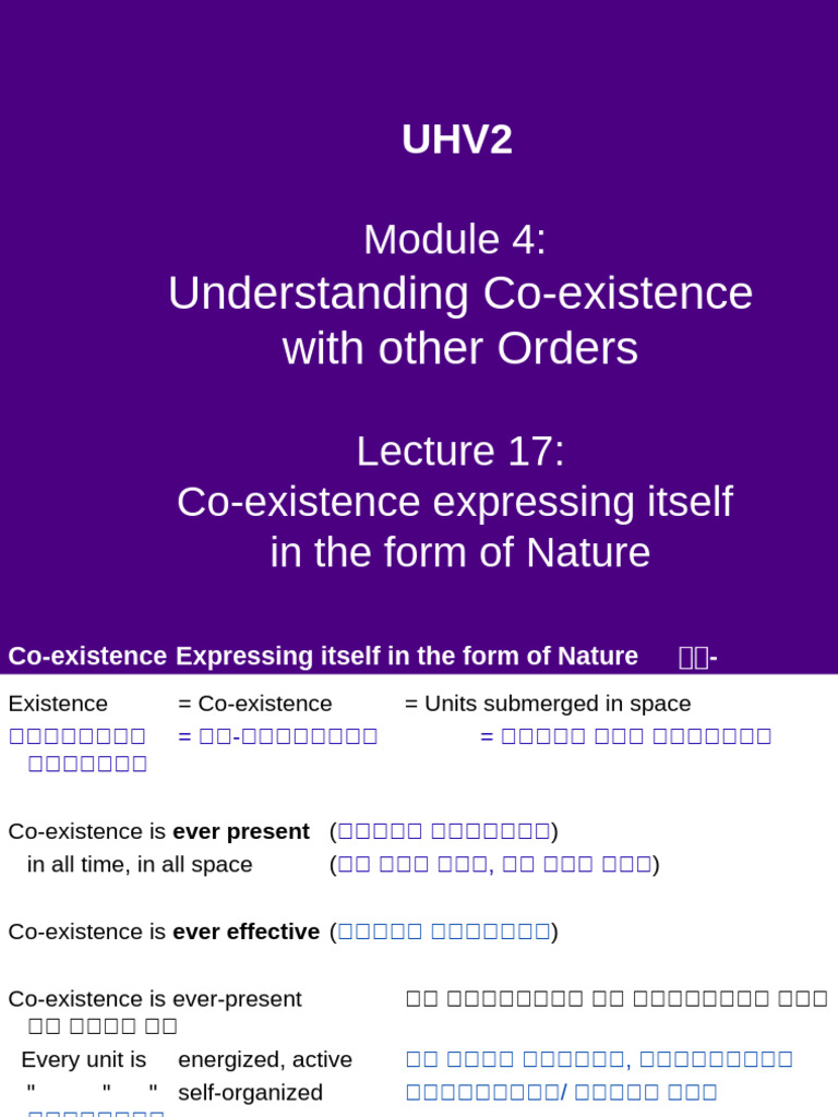 Uhv2 (Human Values) m4 l17 - Co-Ex Expr As Nature | PDF | Physics | Applied And ...