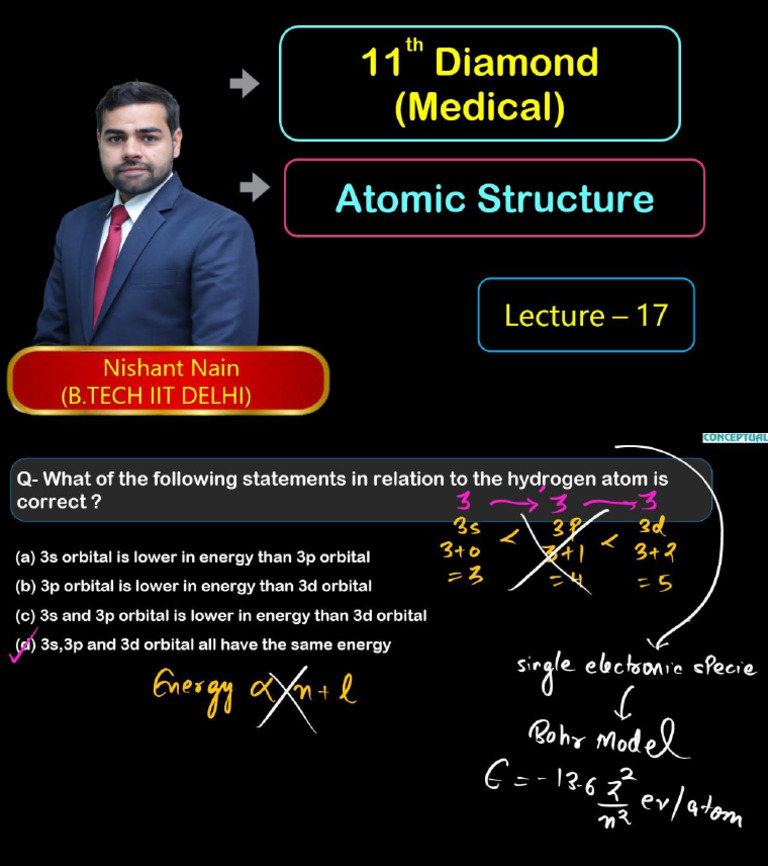 11th L - 17 Diamond Batch Atomic Structure (NEET) | PDF