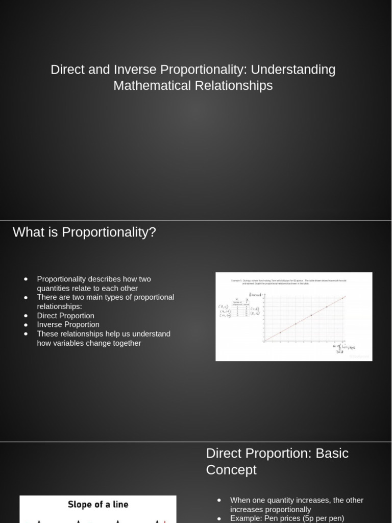 Understanding Direct and Inverse Proportions | PDF | Variable ...