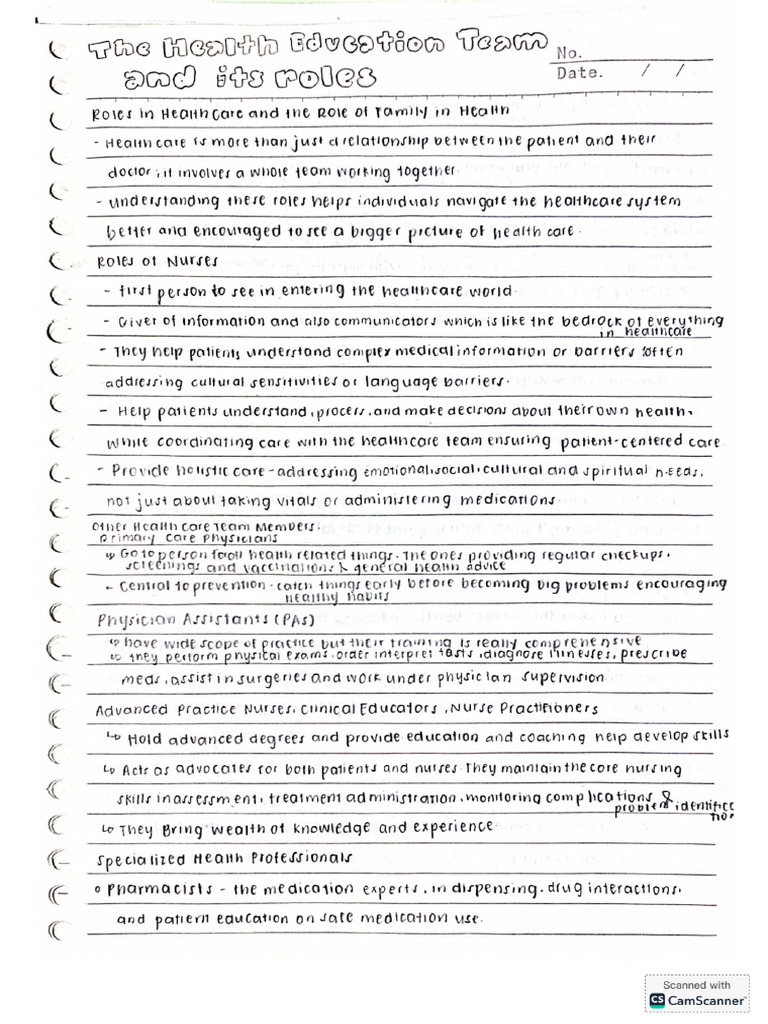 Health Education Team and Its Roles | PDF