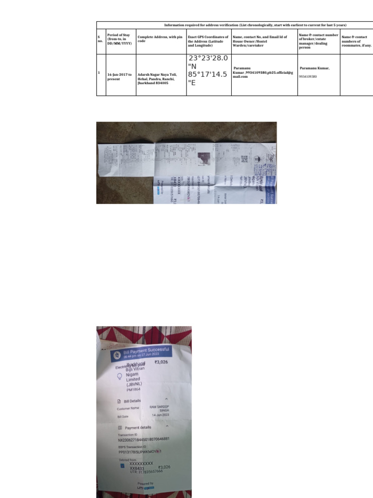 Information Required For Address Verification | PDF
