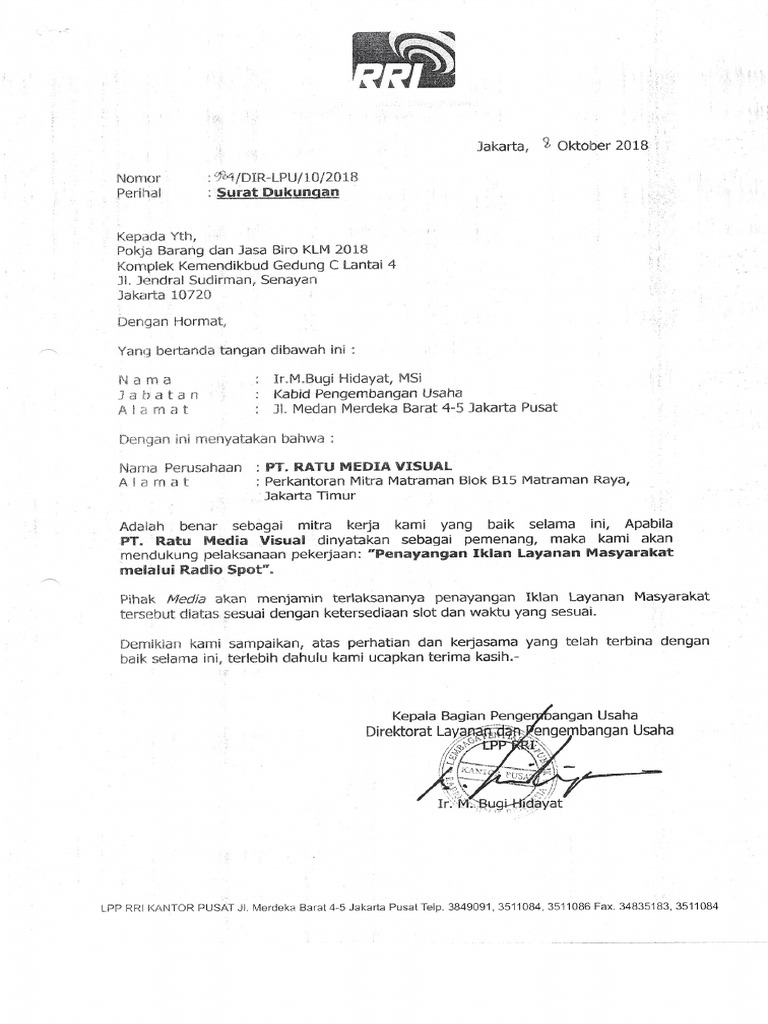 Surat No 984 Dir Lpu 10 2018 | PDF