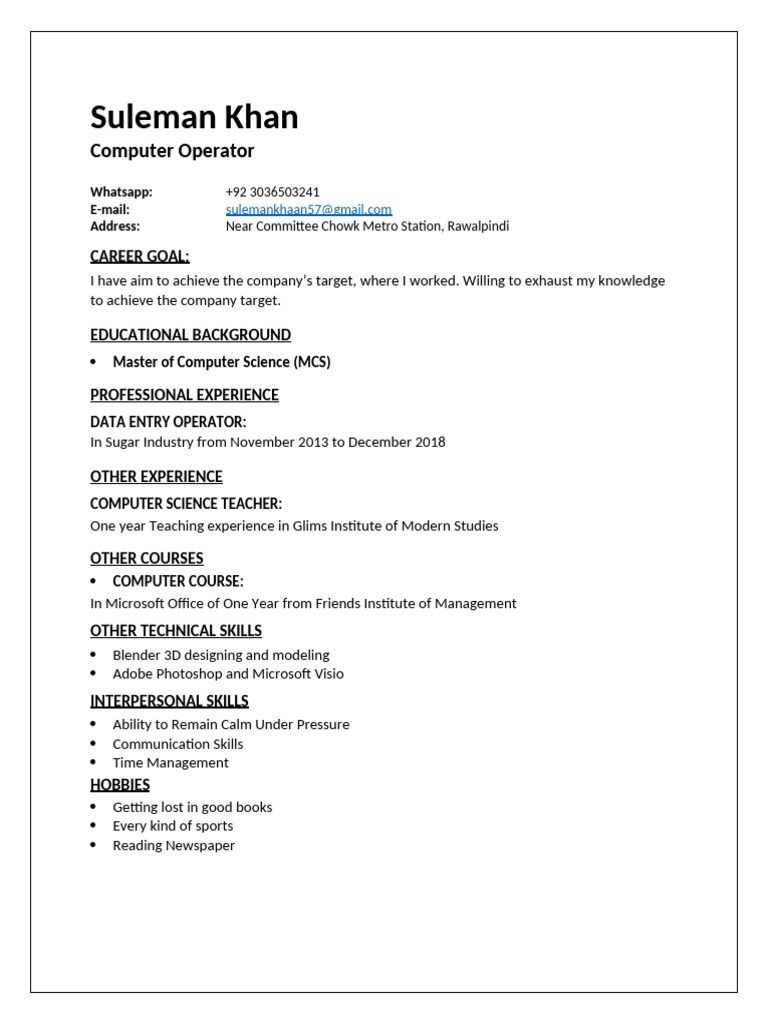 Suleman Resume | PDF