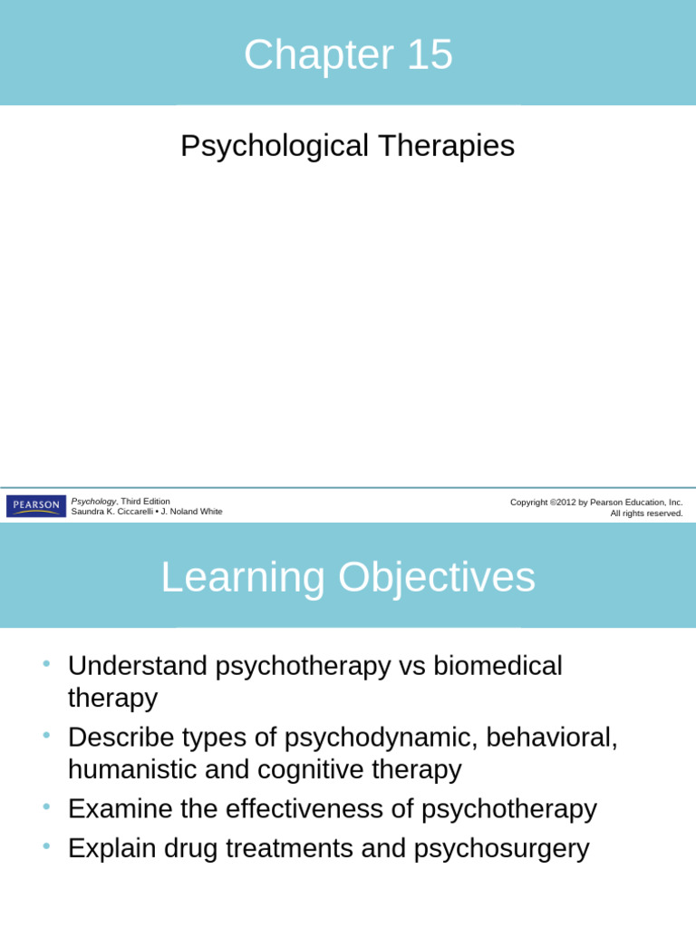 Chapter 15-Psychological Therapies | PDF | Psychotherapy | Cognitive Therapy