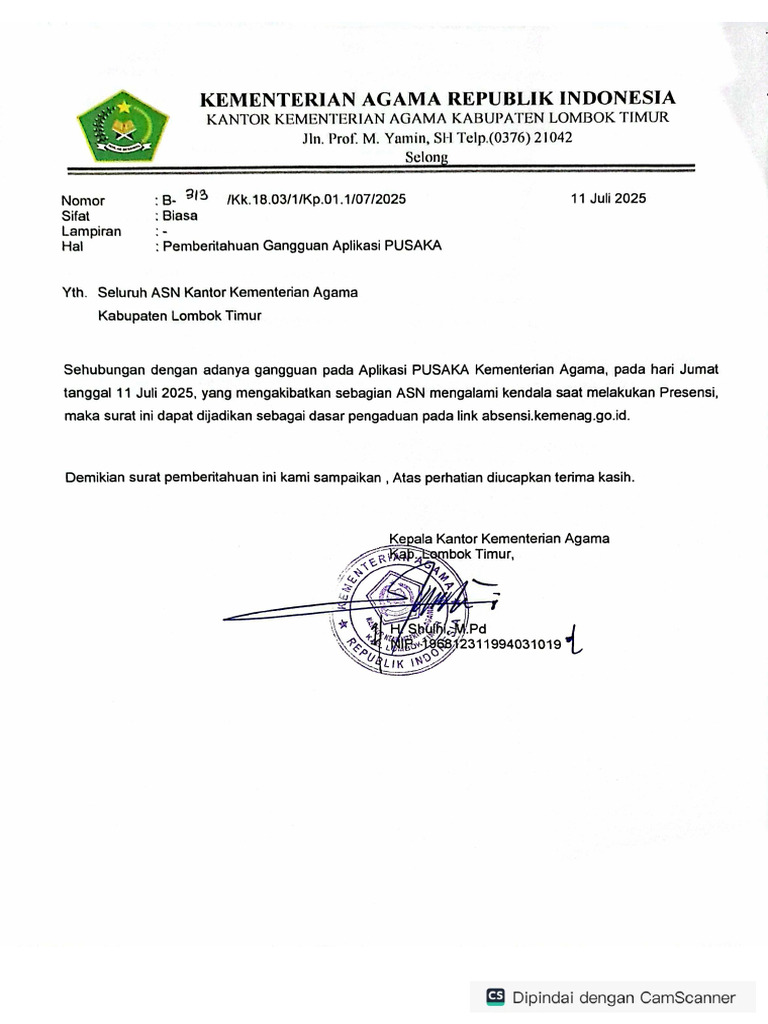 Absen Error Jum'at 11 Juli 2025 | PDF