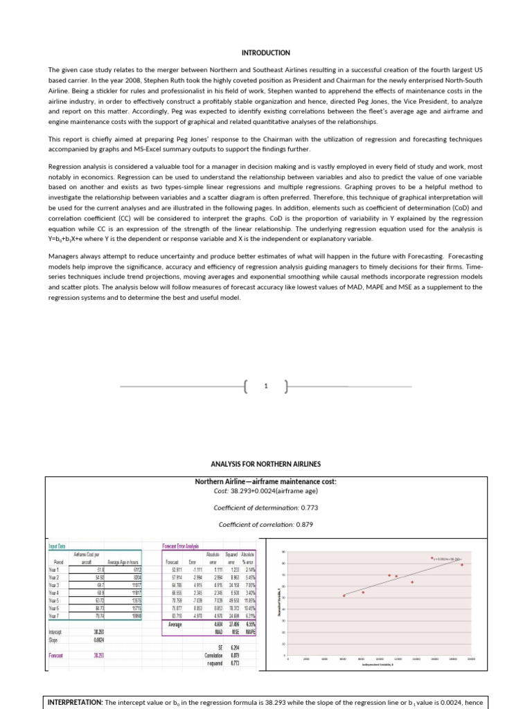 Airline Maintenance Cost Analysis | PDF | Coefficient Of Determination ...