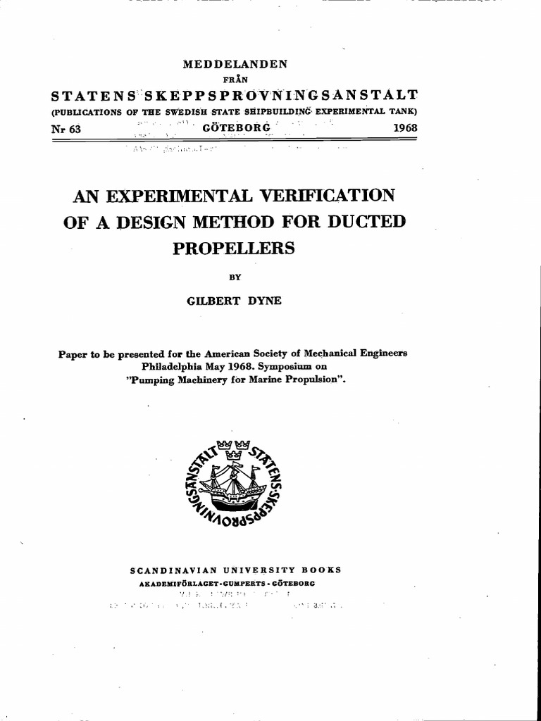 Ducted Propeller Design Method Study | PDF | Propeller | Vortices