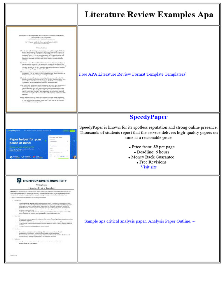 Literature Review Examples Apa | PDF | Apa Style | Essays