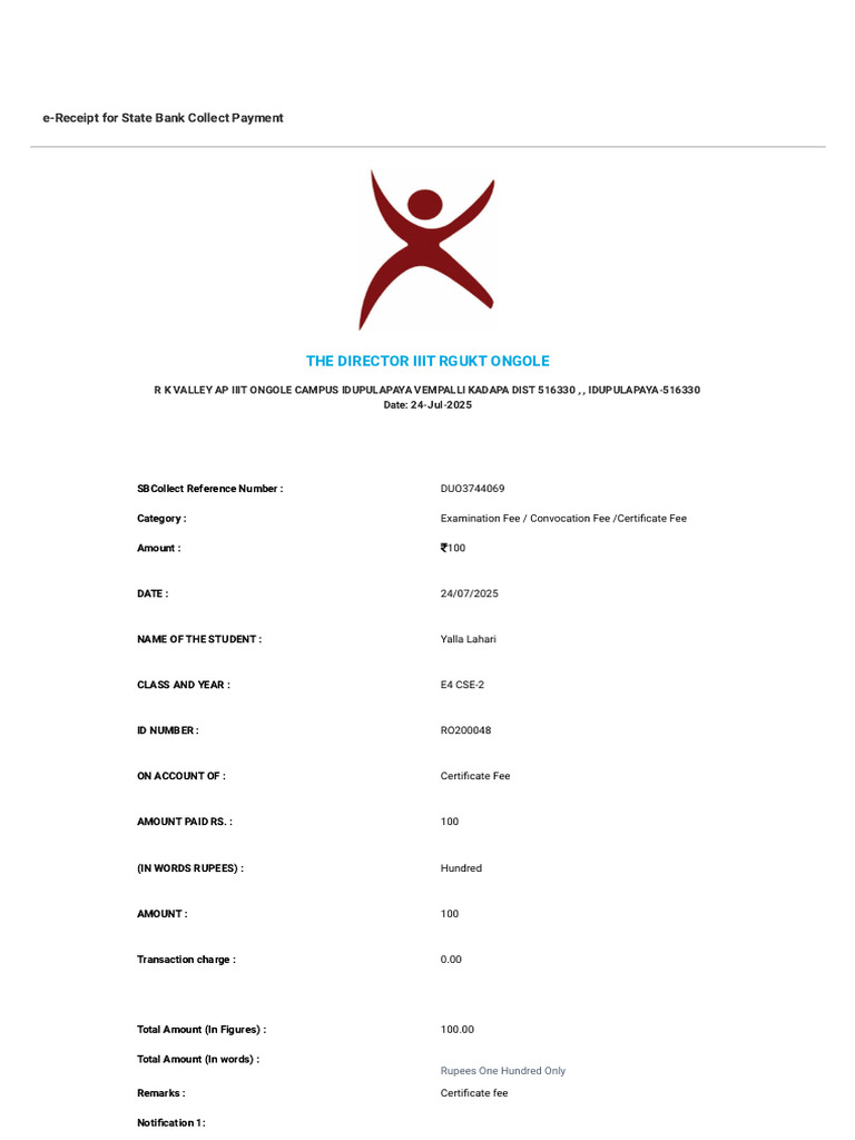 SB Collect Certificatefee | PDF