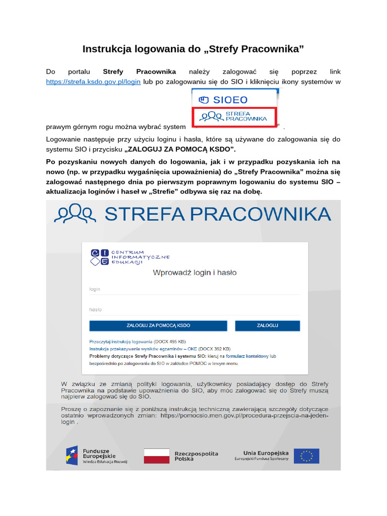 Instrukcja-Logowania Strefa | PDF