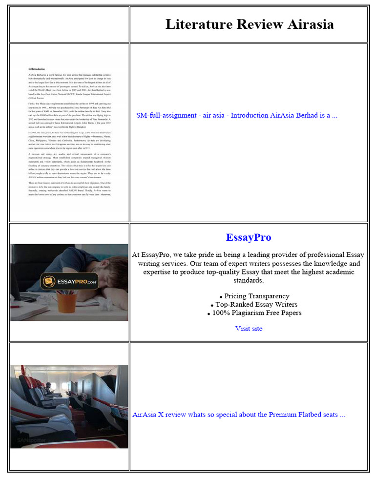 Literature Review Airasia | PDF | Low Cost Carrier | Airlines