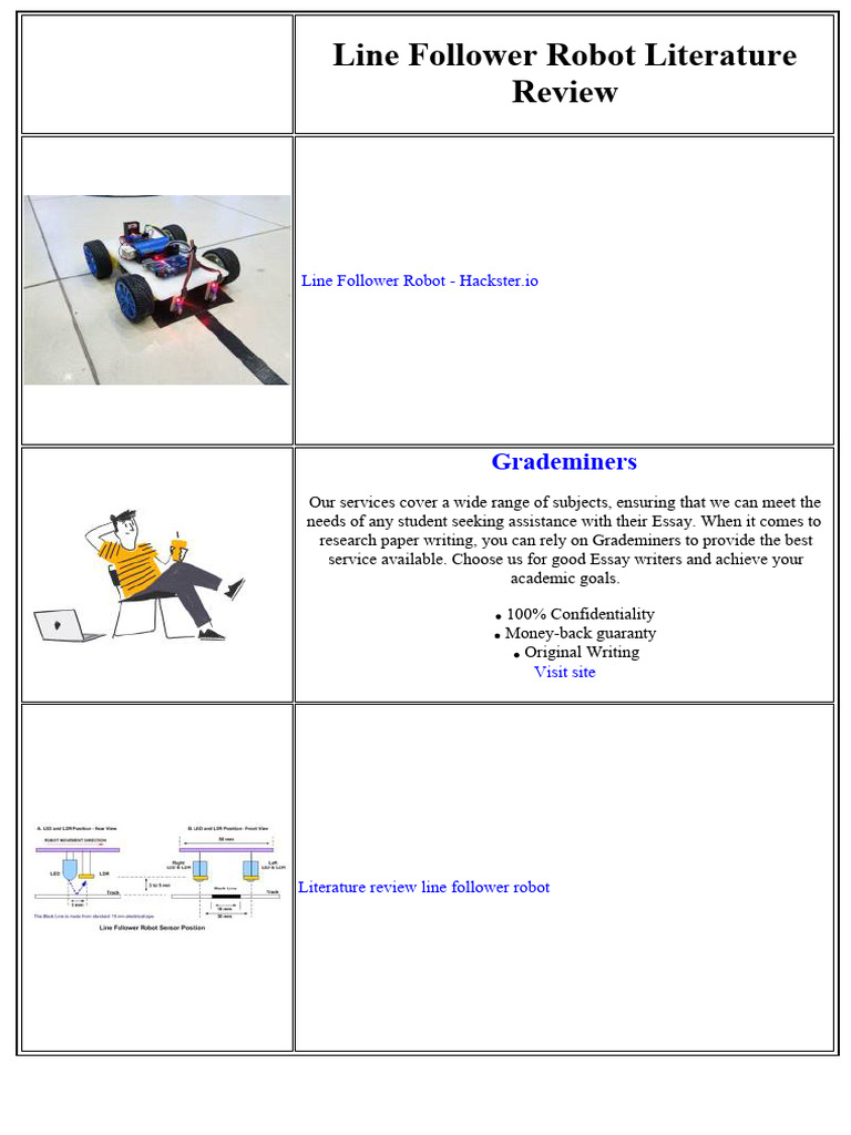 Line Follower Robot Literature Review | PDF | Robot | Robotics