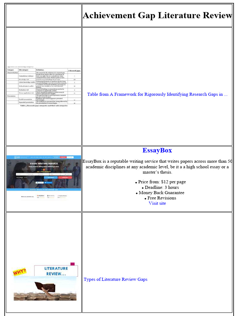 Achievement Gap Literature Review | PDF | Mathematics | Thesis