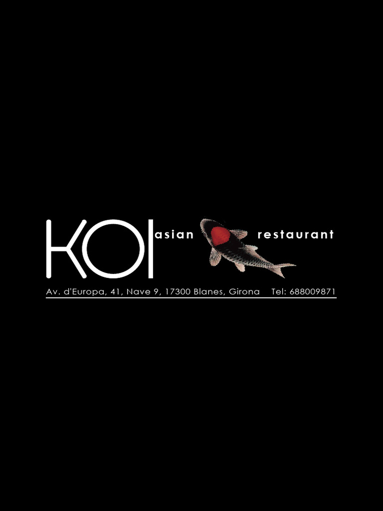 Menú del Restaurante Koi Blanes | PDF | Mayonesa | Ingredientes de comida