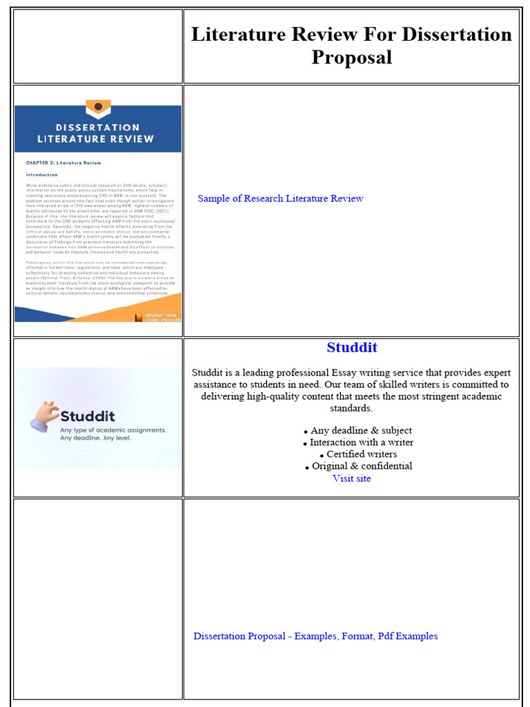 Literature Review For Dissertation Proposal | PDF | Thesis | Essays