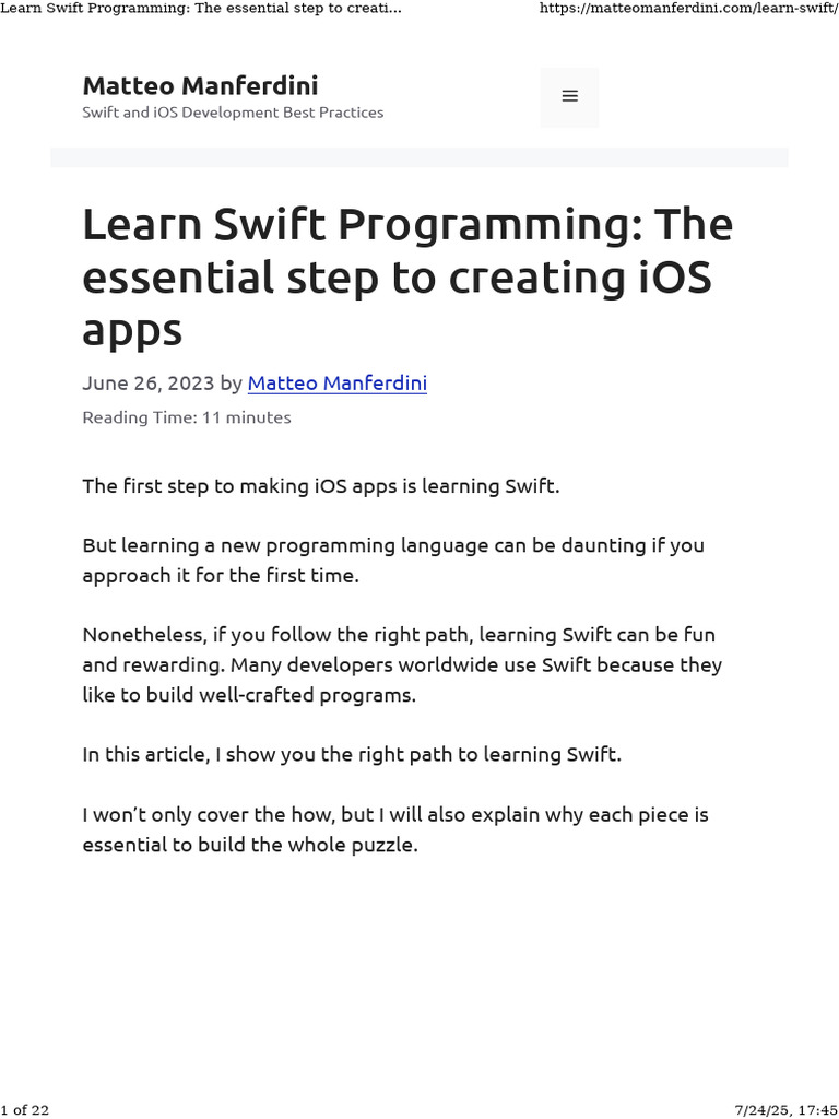Learn Swift Programming - The Essential Step To Creating IOS Apps | PDF ...