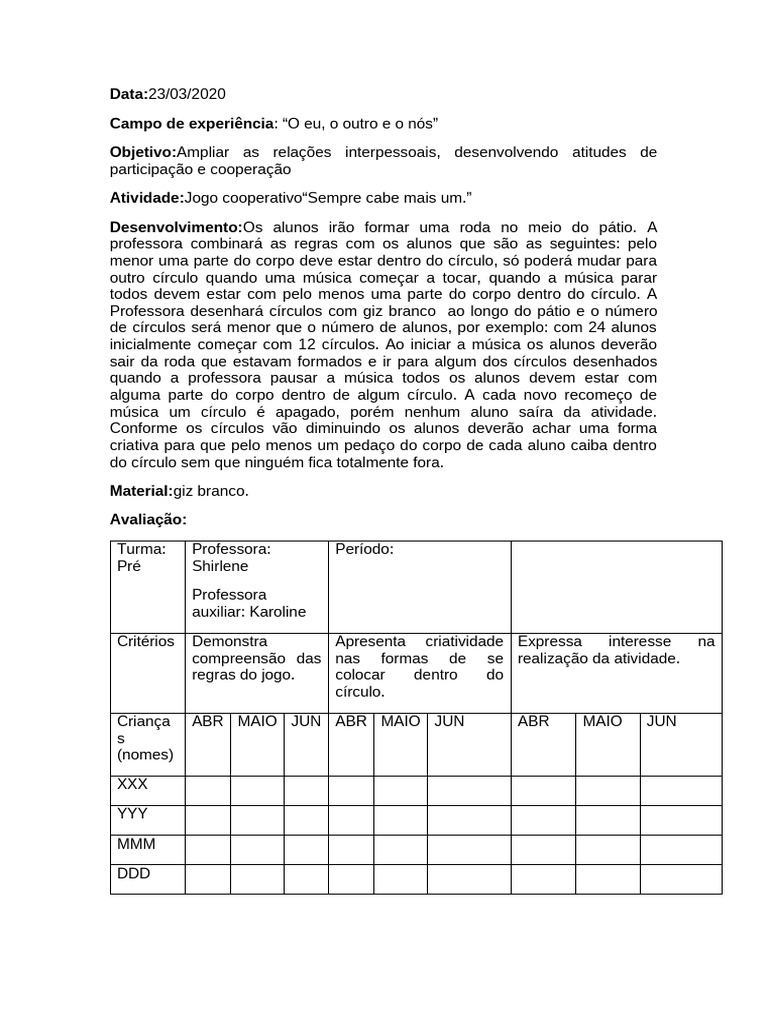 Atividade Sempre Cabe Mais Um Karol | PDF