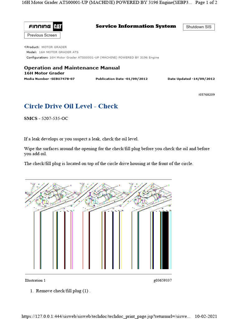 Circle Drive Oil Level - Check | PDF