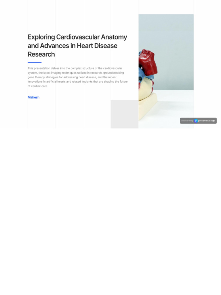 Cardiovascular Anatomy and Disease Research Presentation 4 | PDF